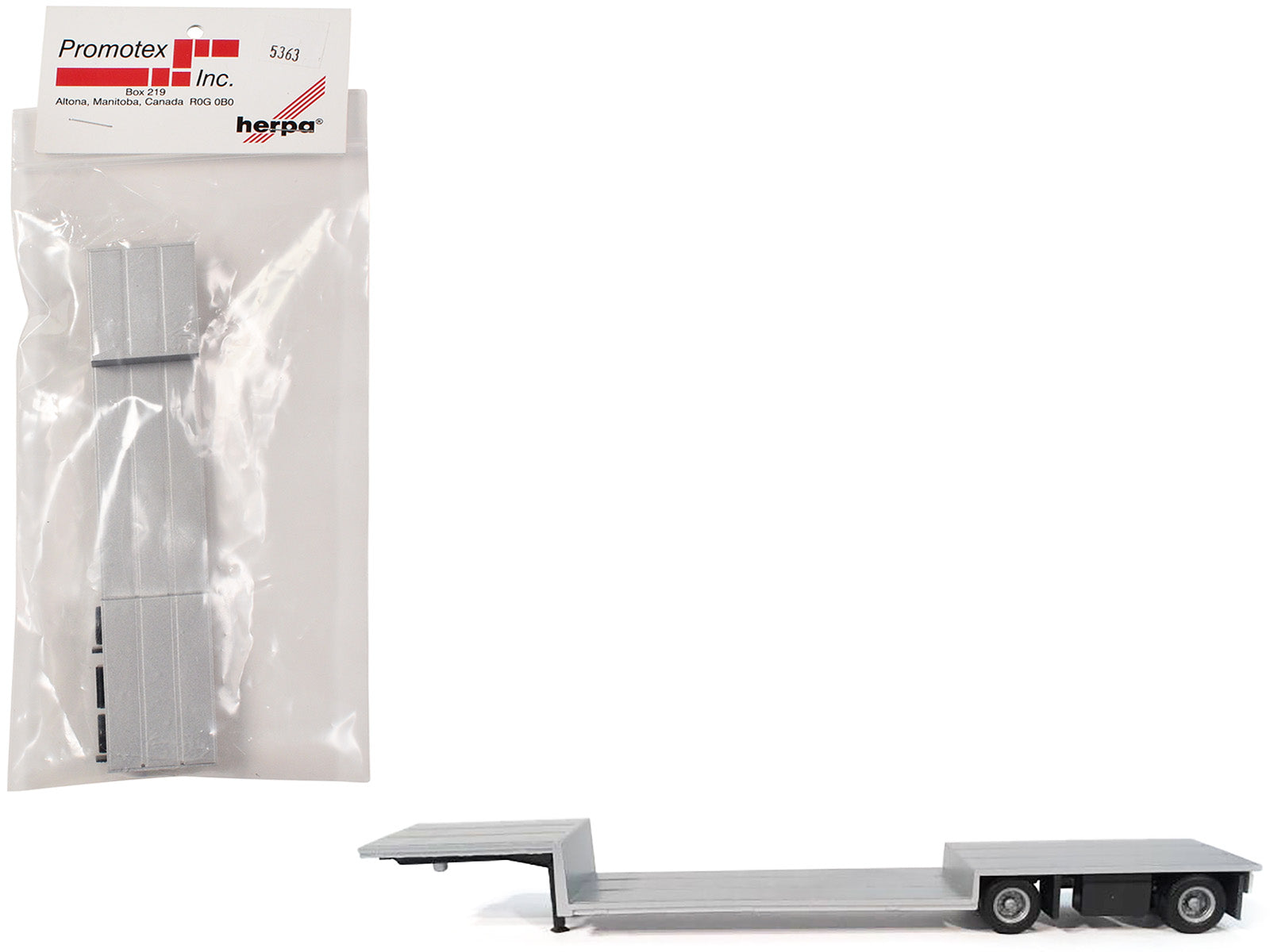 Spread Axle Double-Drop Flatbed Trailer Silver Top 1/87 (HO) Plastic M ...