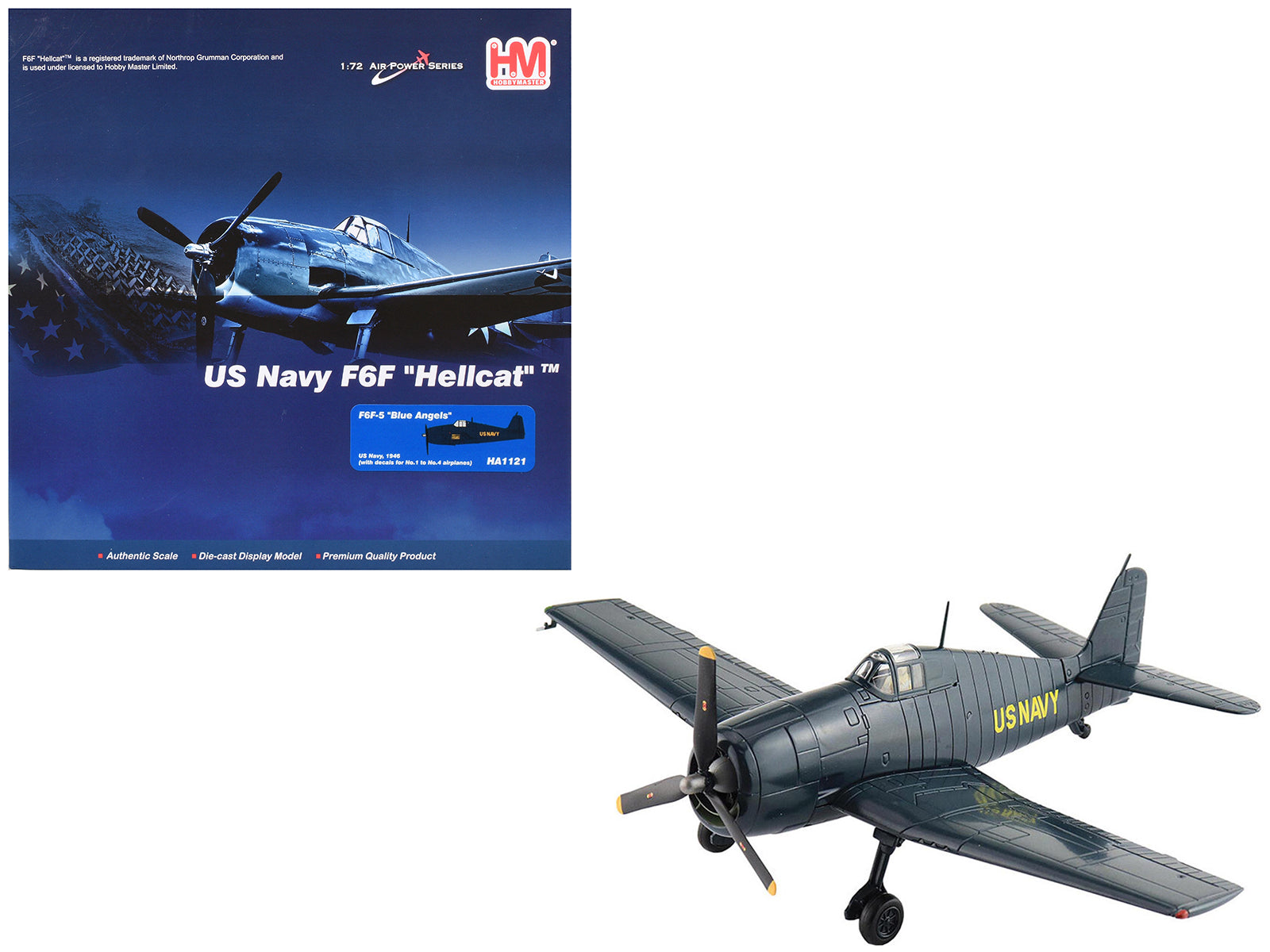 Grumman F6F-5 Hellcat Fighter Aircraft "Blue Angels #1-4 Decals" (1946 ...